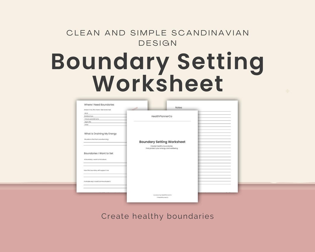 Boundary Setting Worksheet Printable – Healthy Boundaries Planner ...