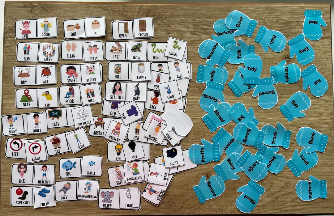 Antonyms & Synonyms Matching Cards | ESL Vocabulary Game | Opposites ...