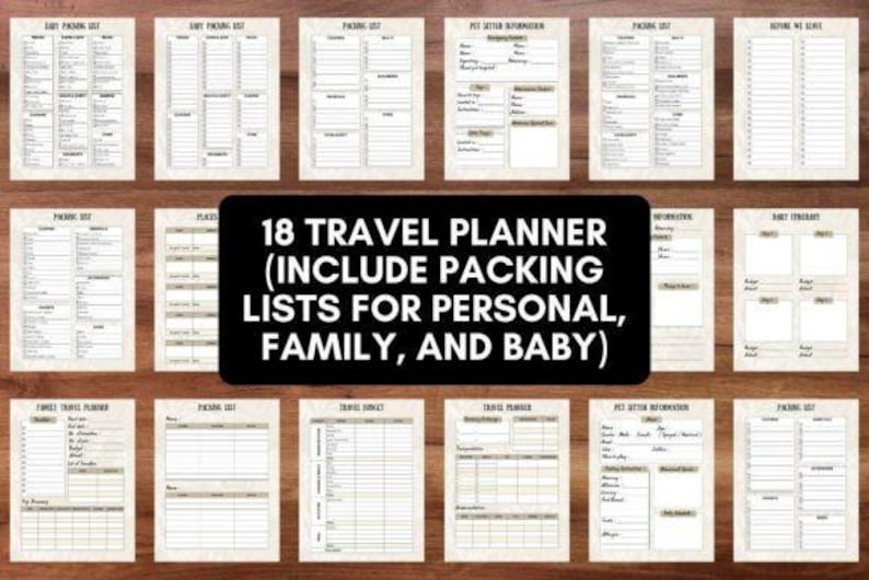 Travel Planner Template Bundle, Editable Trip Planner Templates ...