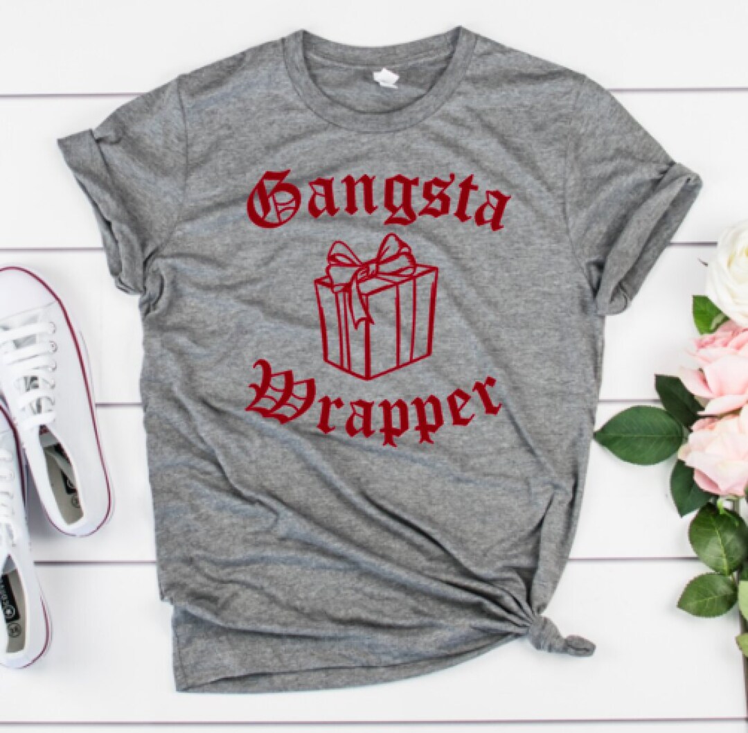 Gangsta Wrapper Shirt, Funny Christmas Shirts,christmas Party Shirt ...