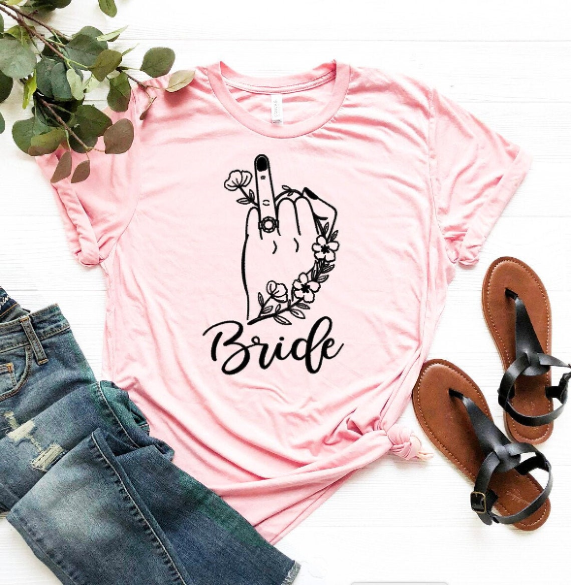 Bride Wedding Shirt Ring Finger Shirts flowers Bride - Etsy