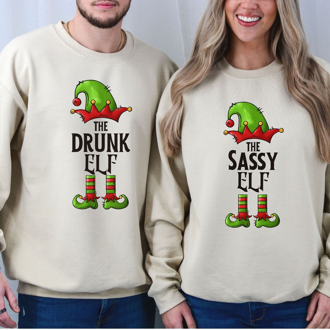 Custom Christmas Elf Sweatshirt, Family Matching Christmas Sweatshirts ...