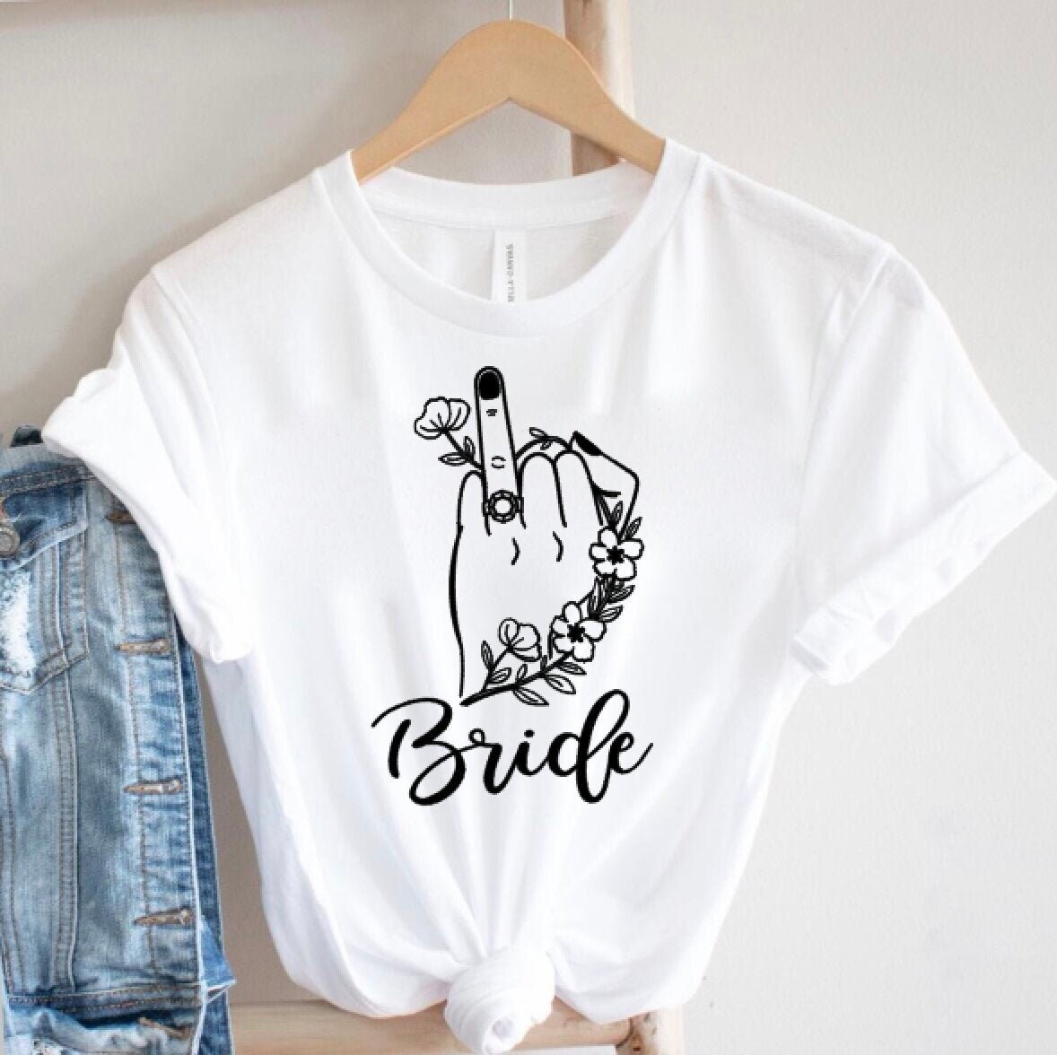 Bride Wedding Shirt Ring Finger Shirts flowers Bride | Etsy
