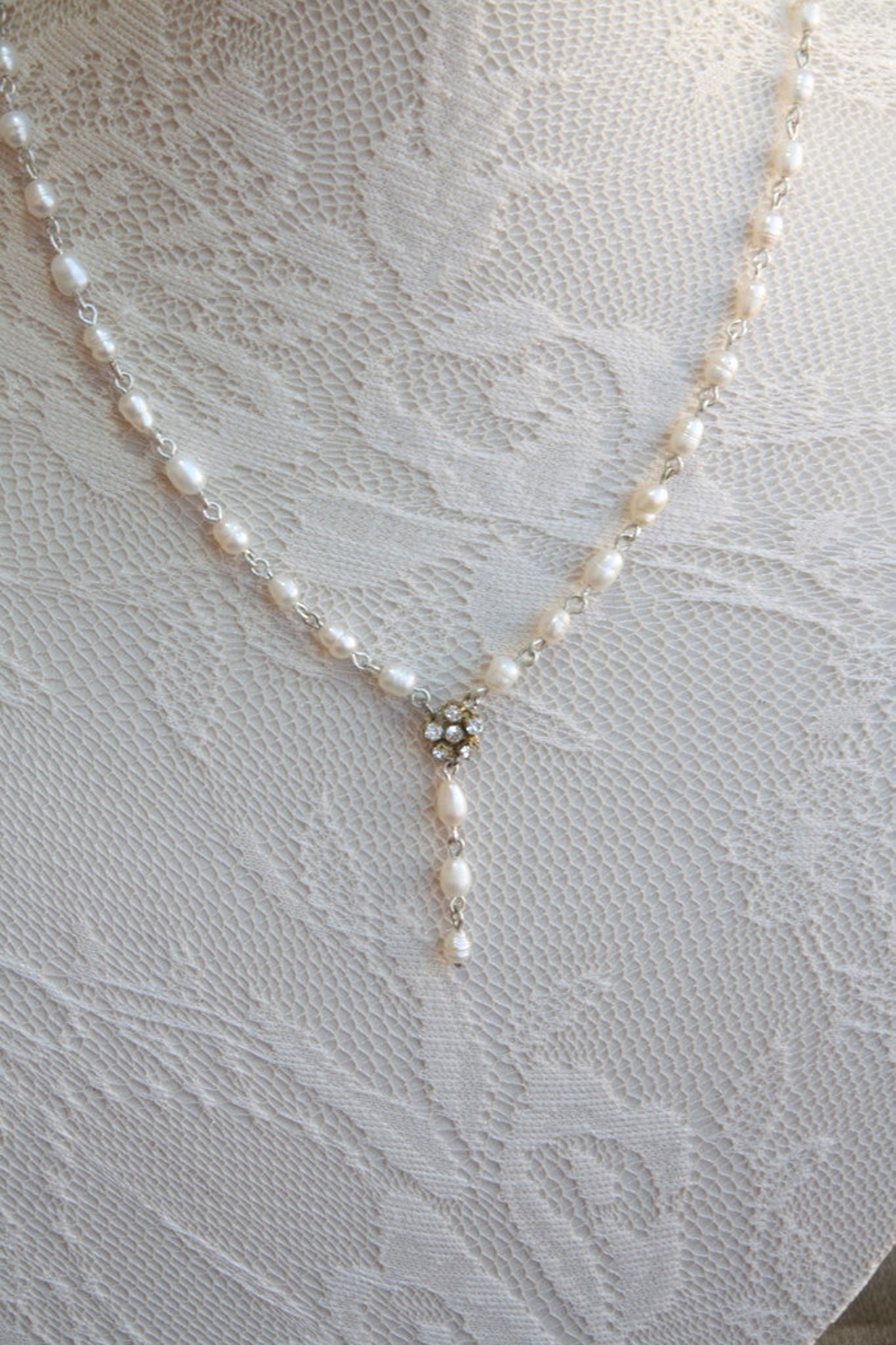 Bride Pearls Necklace Necklace Bridal Jewelry Vintage Necklace Etsy