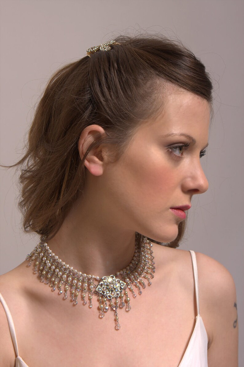 Bridal Choker Vintage Wedding Chocker 1920s Inspiration Hand - Etsy