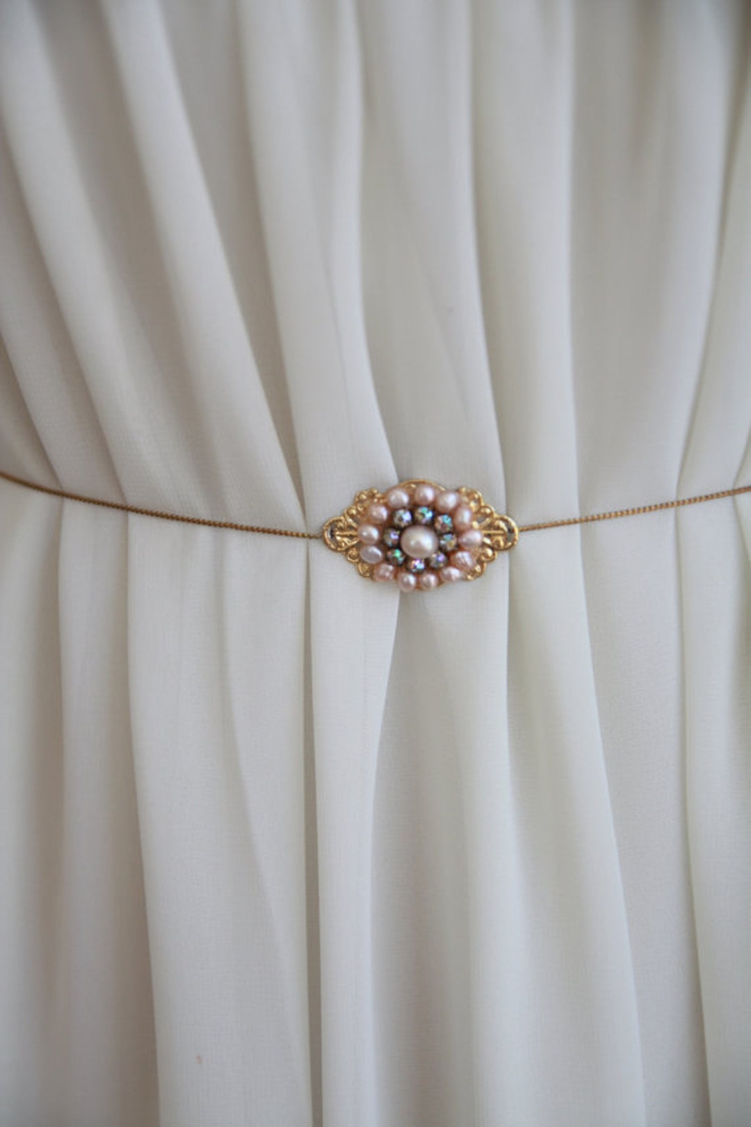 Bridal Belt Sash Bridal Sash Golden Victorian Belt Freshwater Pearls ...