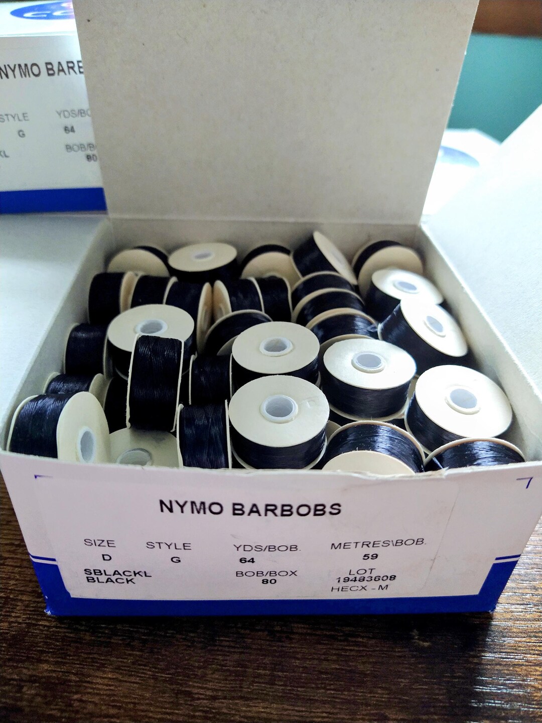 80 Count Box - BLACK Nymo Size D Bonded Nylon Beading Thread 64 Yards ...
