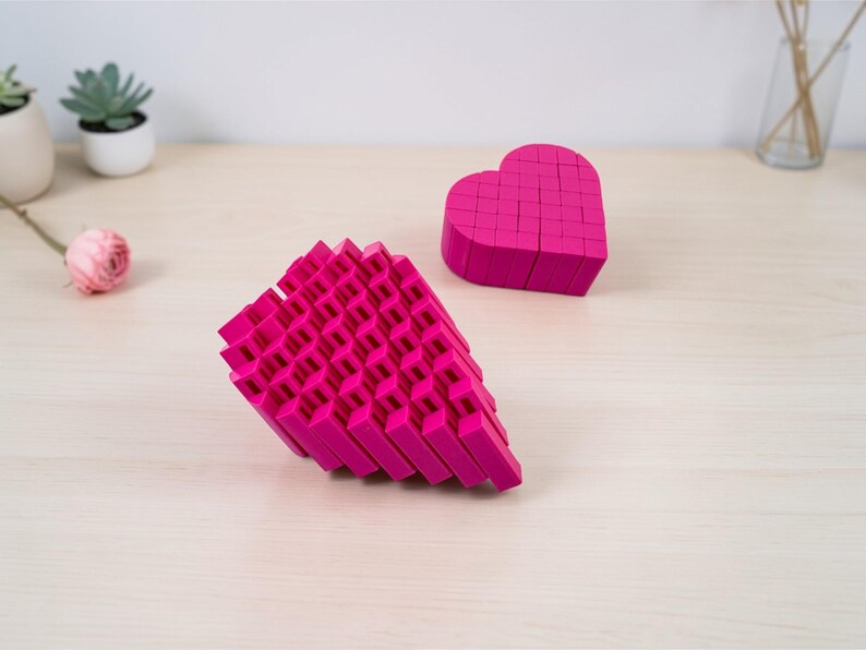 Pixel Heart Fidget STL File for 3D Printing, Retro 8 Bit Handheld Toy ...