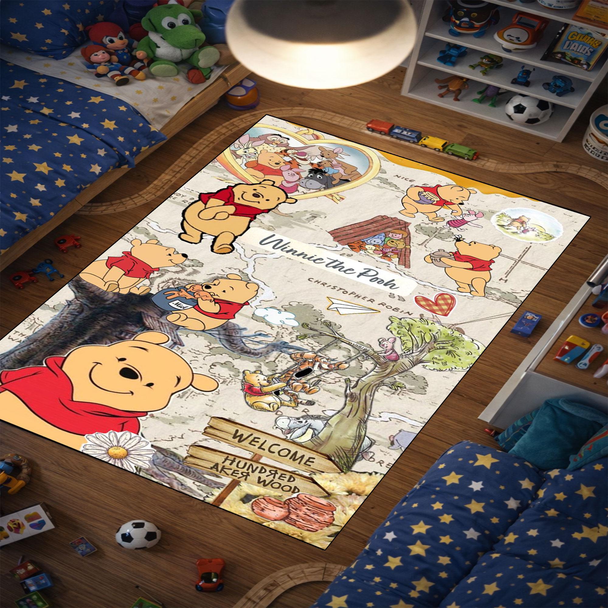 Winnie the Pooh Woodland Nursery Rug, Vintage Storybook Carpet - Etsy