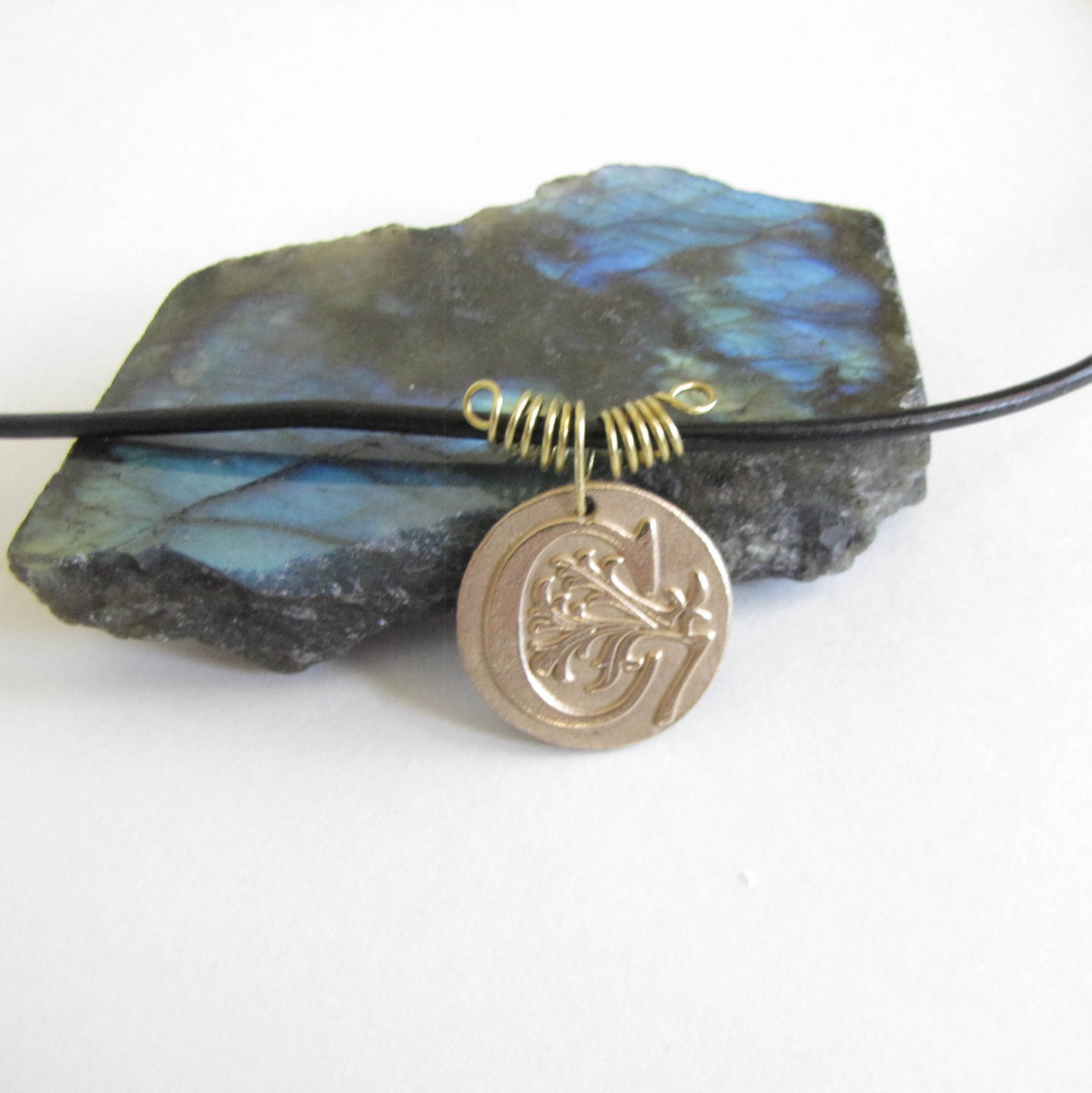 Initial Necklace C , Monogram Pendant "c" , Wax Seal Pendant ...