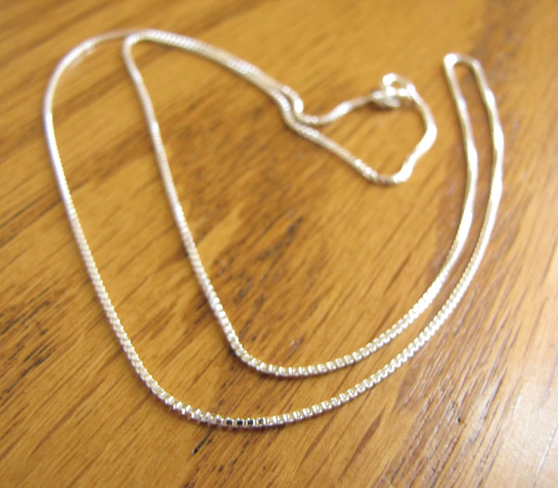 18 Box Chain Sterling Silver Box Chain .925 Thick - Etsy