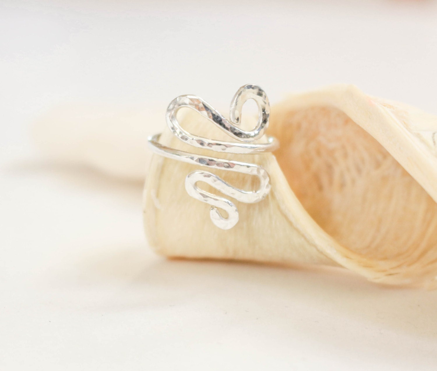 Adjustable Paisley Ring Sterling Silver Swirl Ring Hammered | Etsy