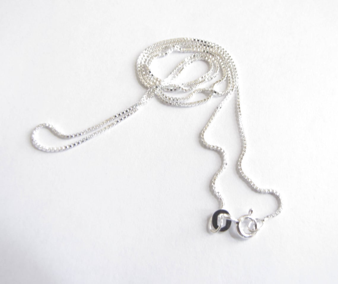18 Box Chain Sterling Silver Box Chain .925 Thick - Etsy