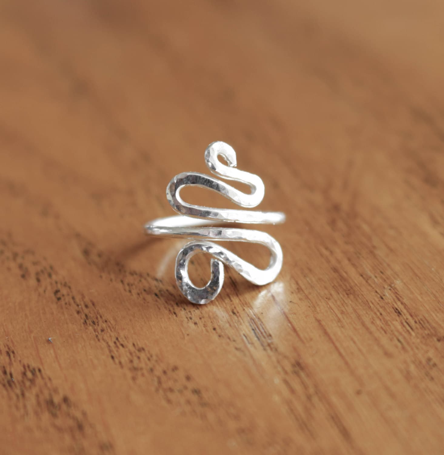 Adjustable Paisley Ring Sterling Silver Swirl Ring Hammered | Etsy