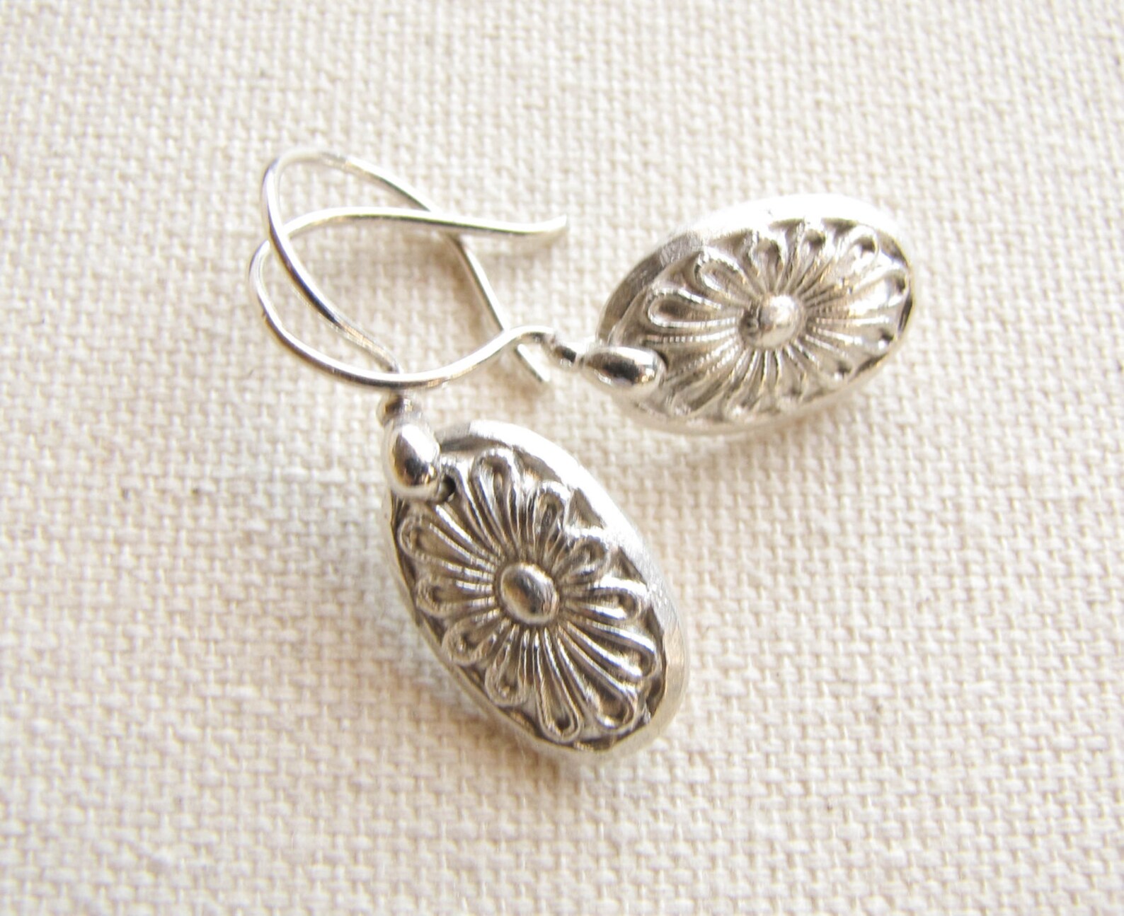 PMC Earrings Fine Silver , Pure Silver Textured Silver - Etsy