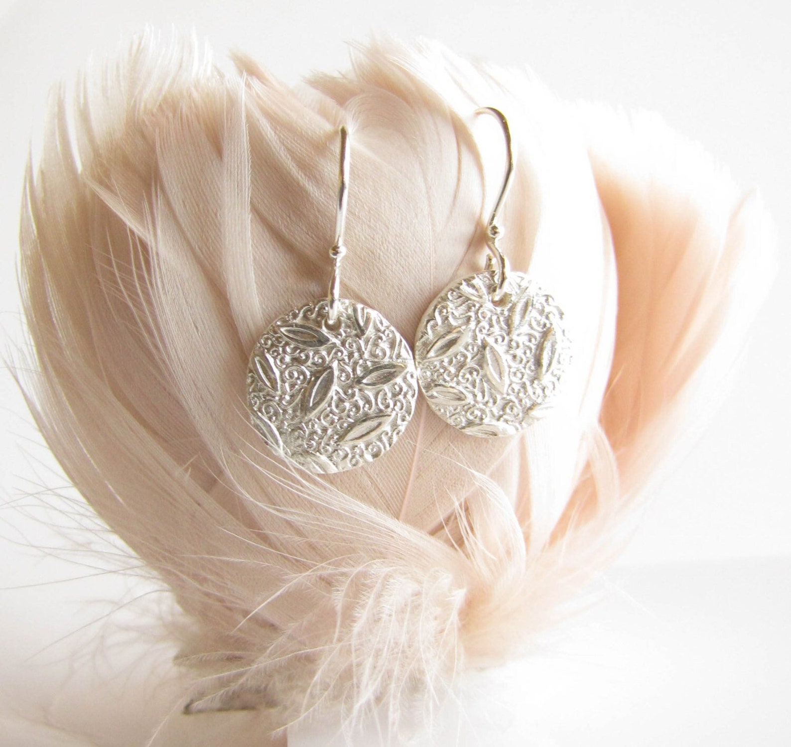 Silver Earrings , PMC Silver Earrings , Pure Silver , Fine Silver ...