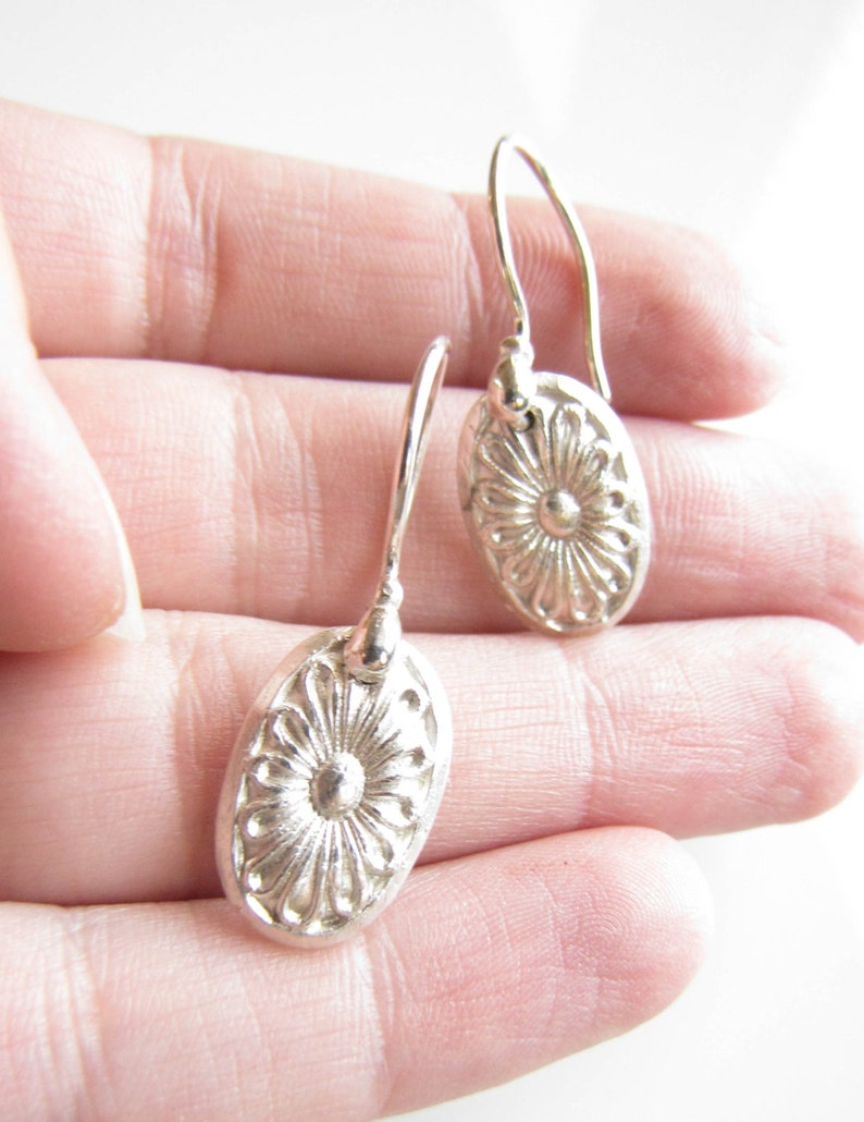 PMC Earrings Fine Silver , Pure Silver Textured Silver - Etsy