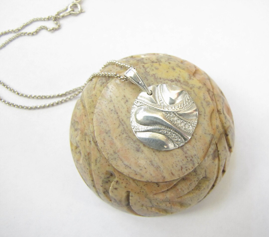 PMC Pendant Wave Necklace Minimalist Pendant Fine Silver - Etsy