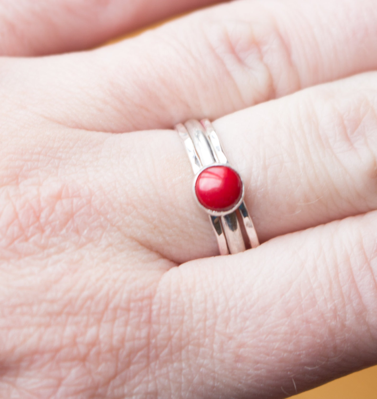 Red Coral Ring Apple Red Coral Ring Coral Bright Red Ring | Etsy