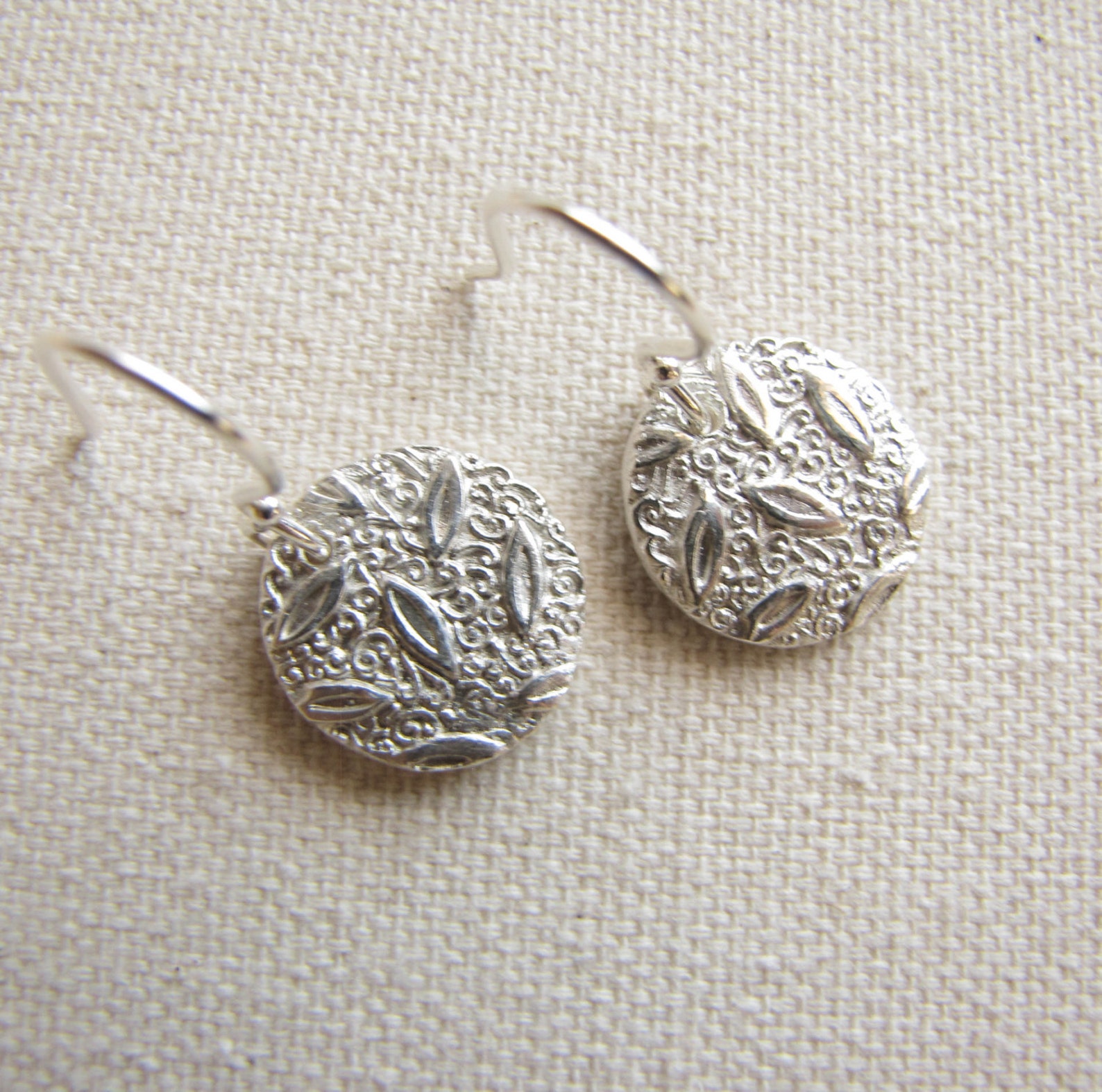 Silver Earrings , PMC Silver Earrings , Pure Silver , Fine Silver ...