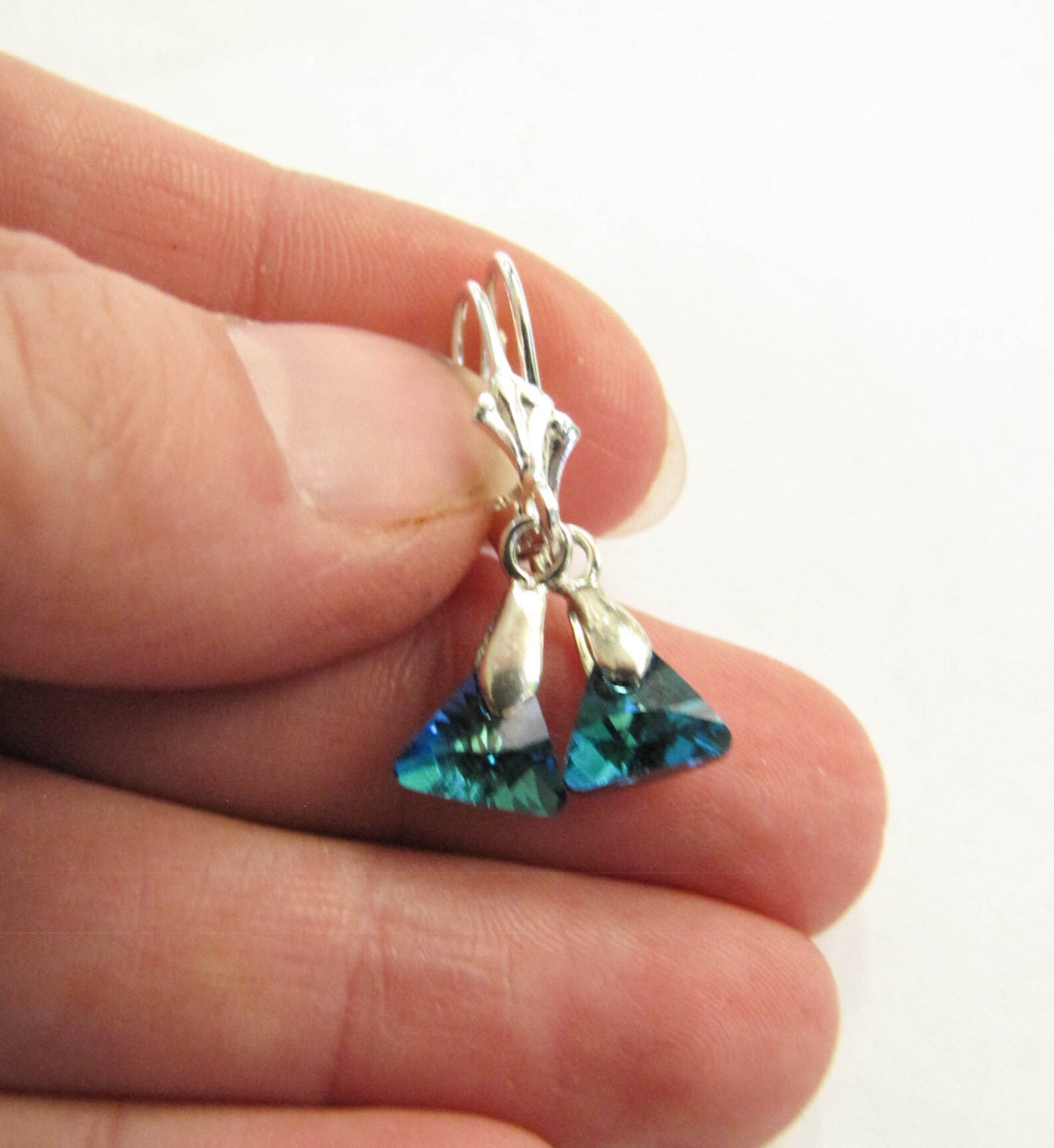 Bermuda Blue Swarovski Crystal Earrings , Kids Earrings , Children's ...