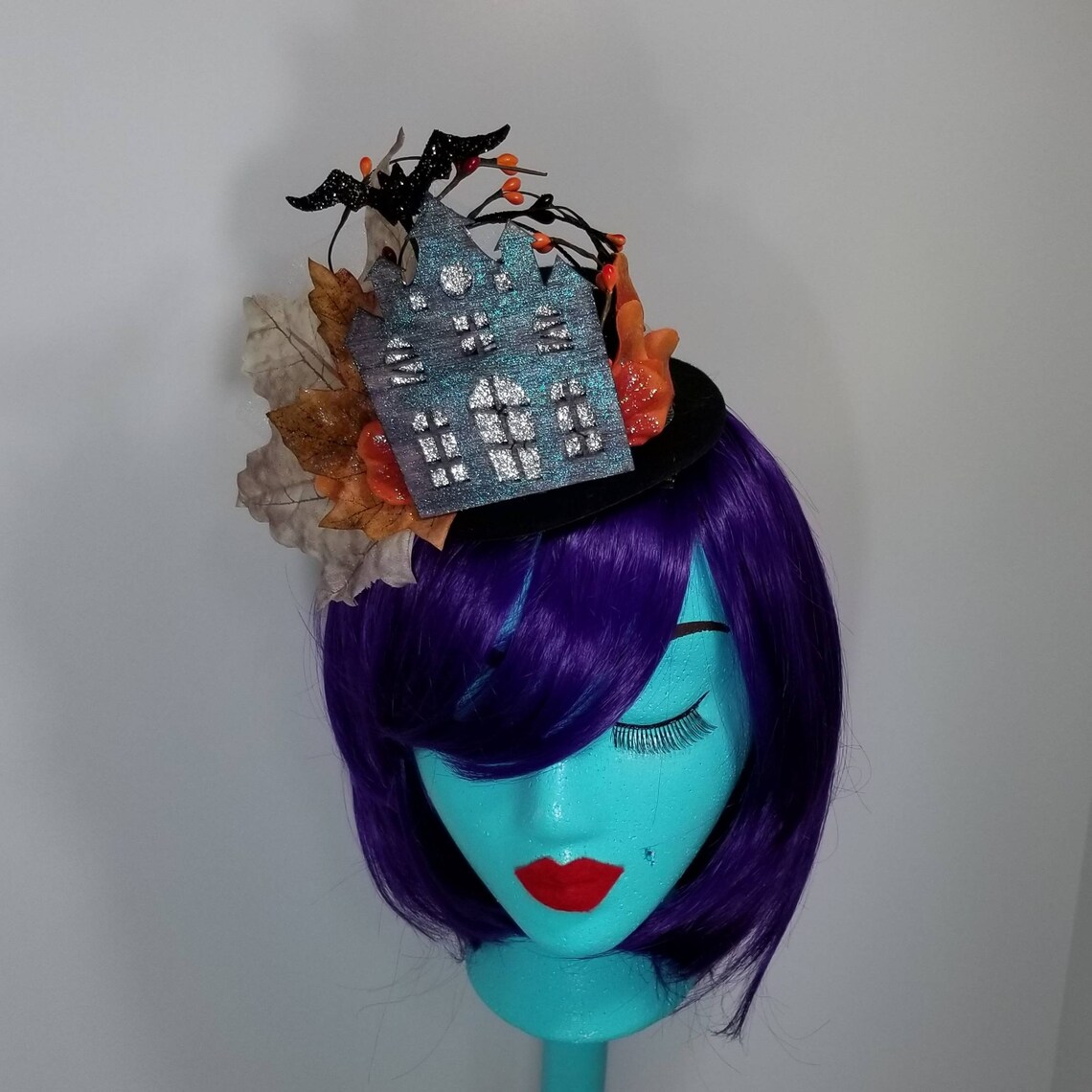 Haunted House Halloween Mini Top Hat Fascinator | Etsy
