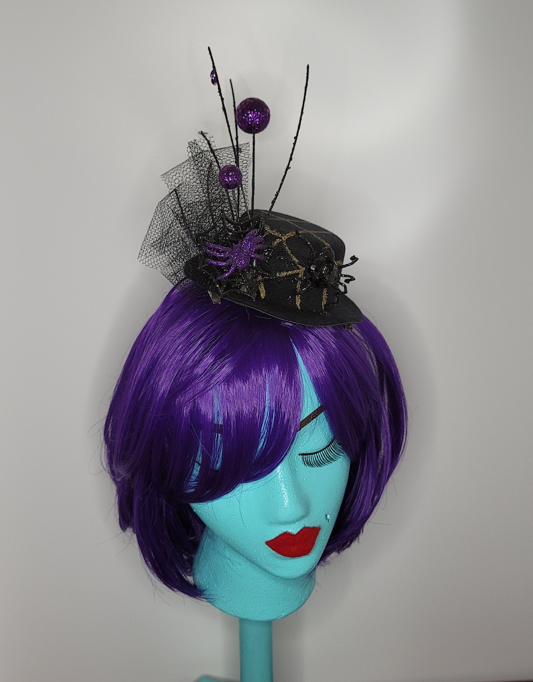 Widow Maker Halloween Mini Top Hat Fascinator - Etsy