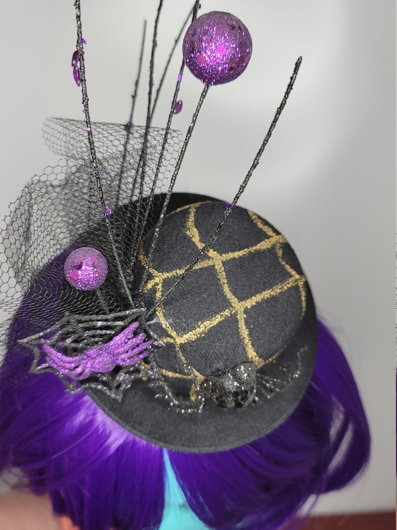 Widow Maker Halloween Mini Top Hat Fascinator - Etsy