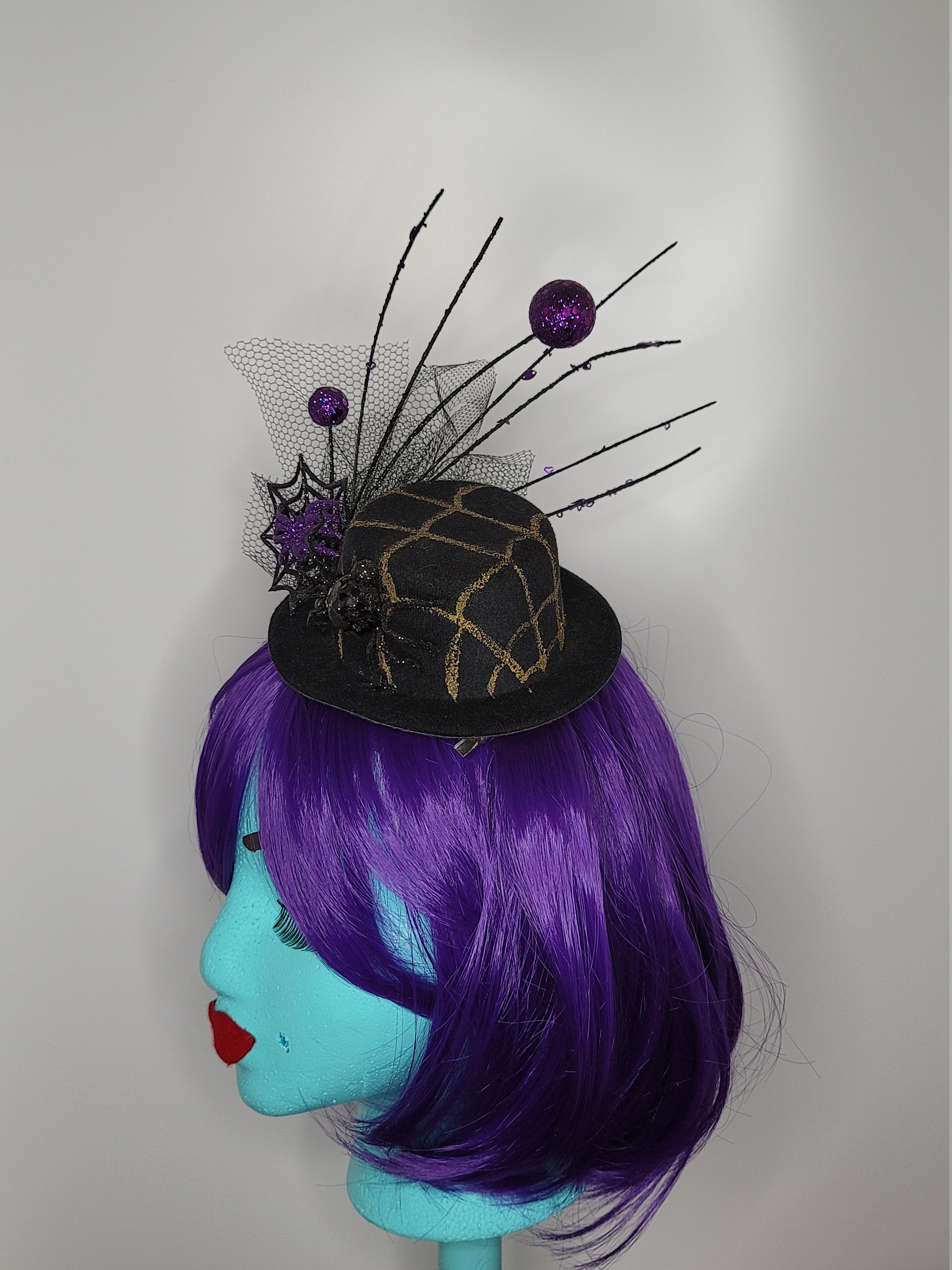 Widow Maker Halloween Mini Top Hat Fascinator | Etsy