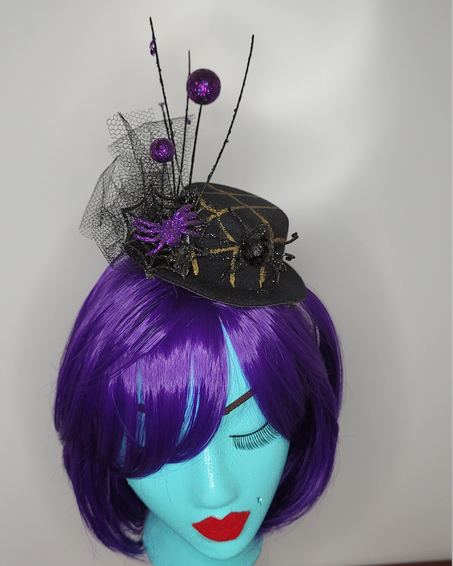 Widow Maker Halloween Mini Top Hat Fascinator - Etsy