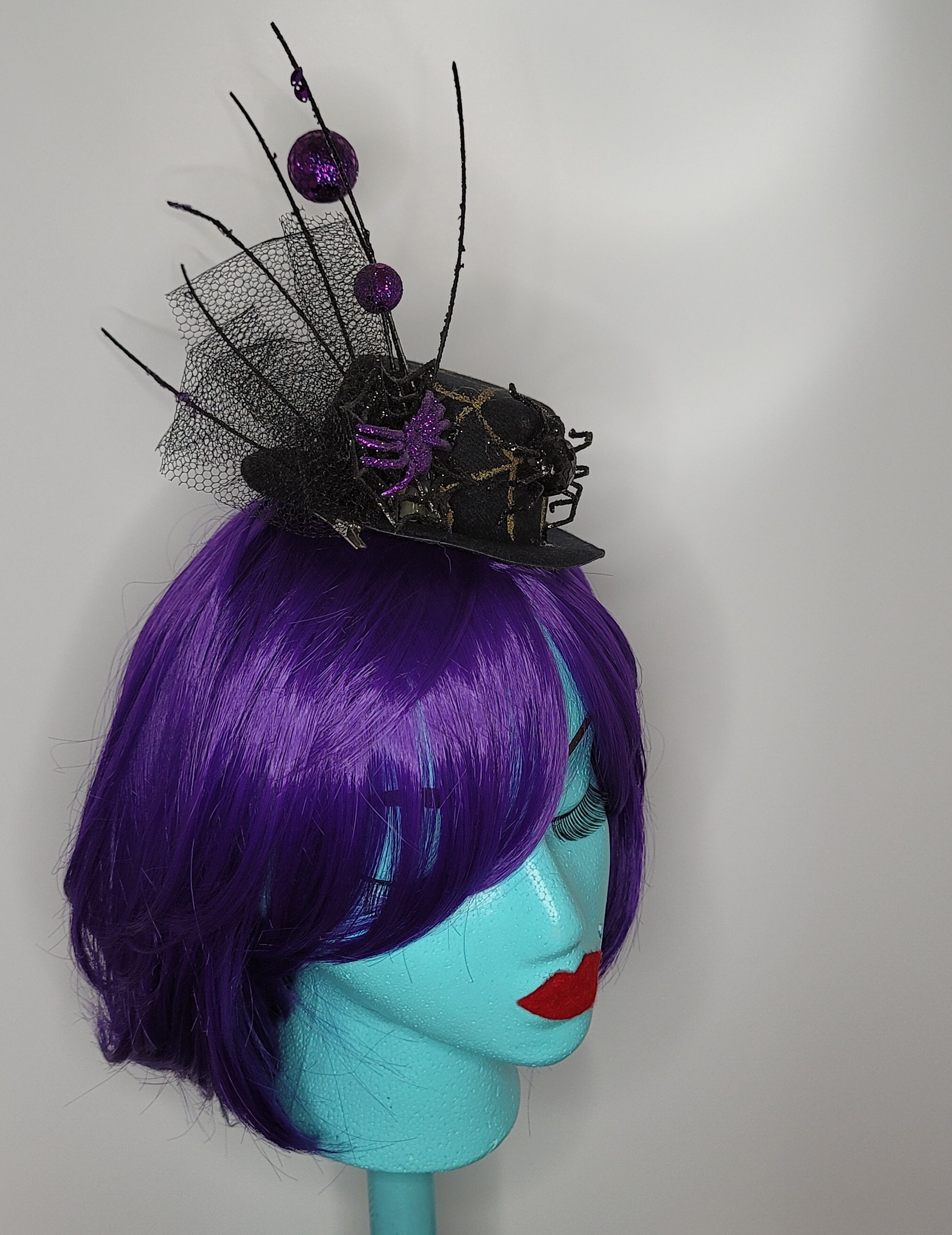 Widow Maker Halloween Mini Top Hat Fascinator | Etsy