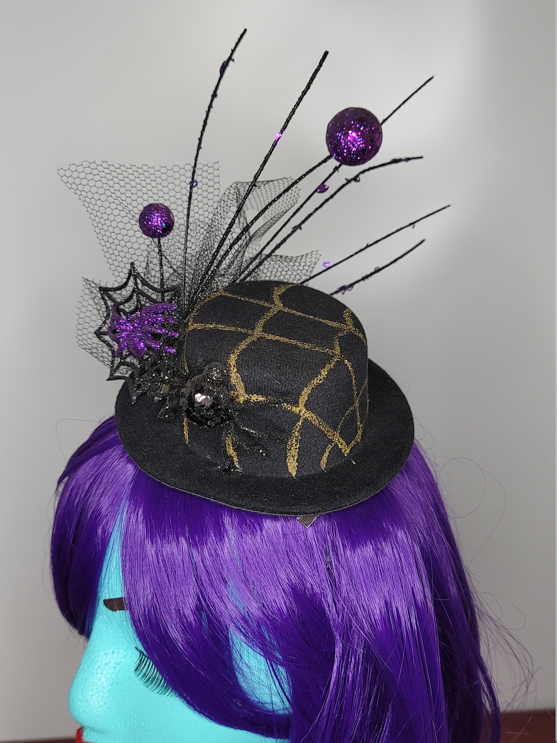 Widow Maker Halloween Mini Top Hat Fascinator | Etsy