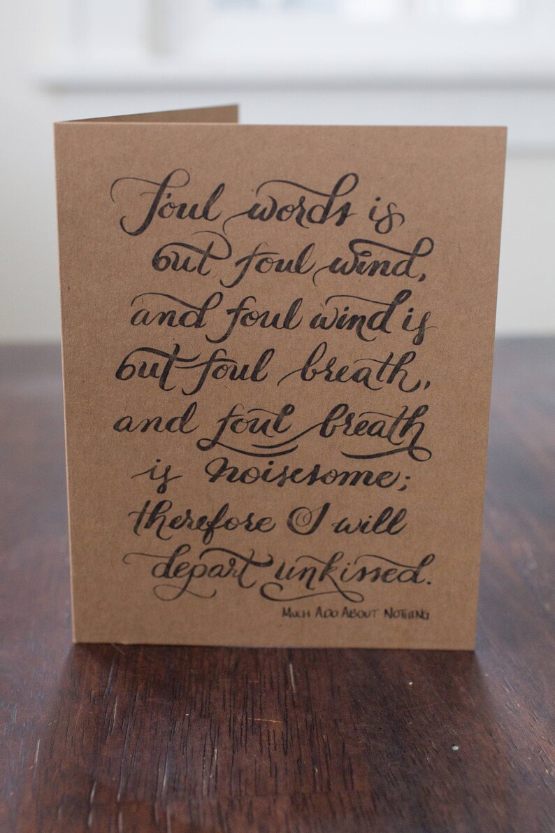 Shakespearean Insult Cards: Set of 6 - Etsy