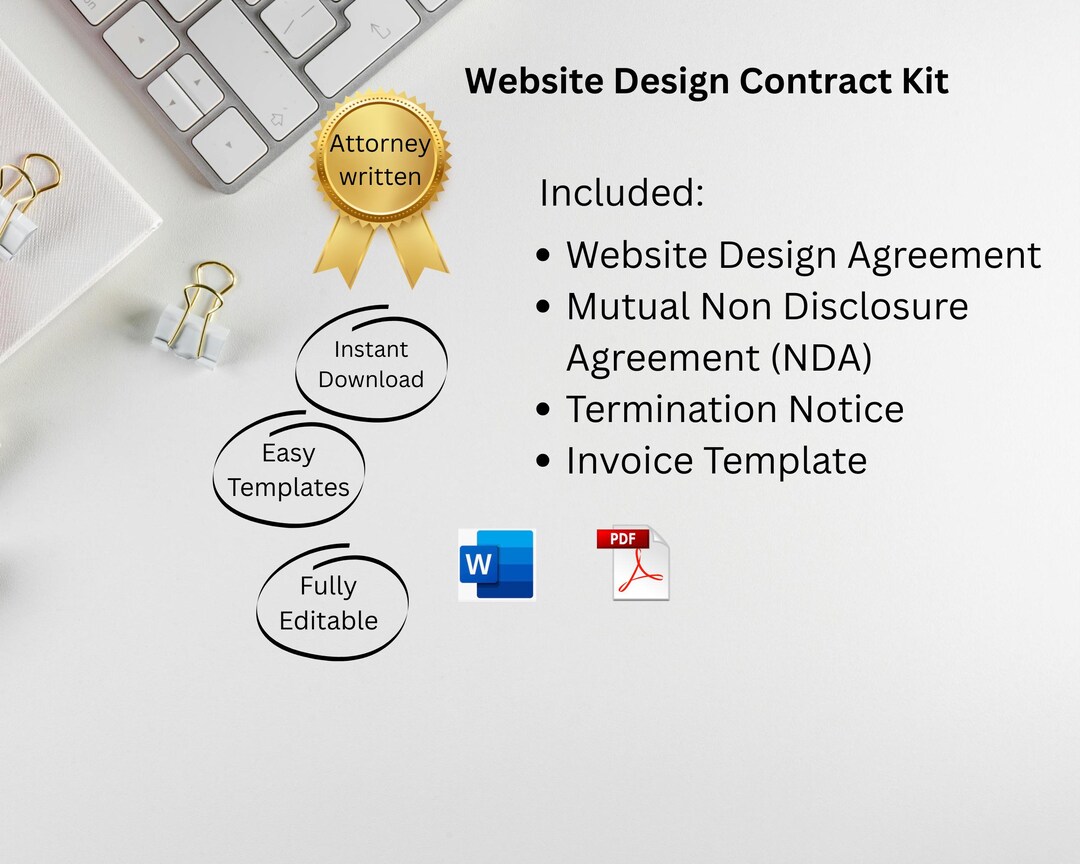 Web Design Contract Kit - Website Design Agreement, NDA, Invoice ...