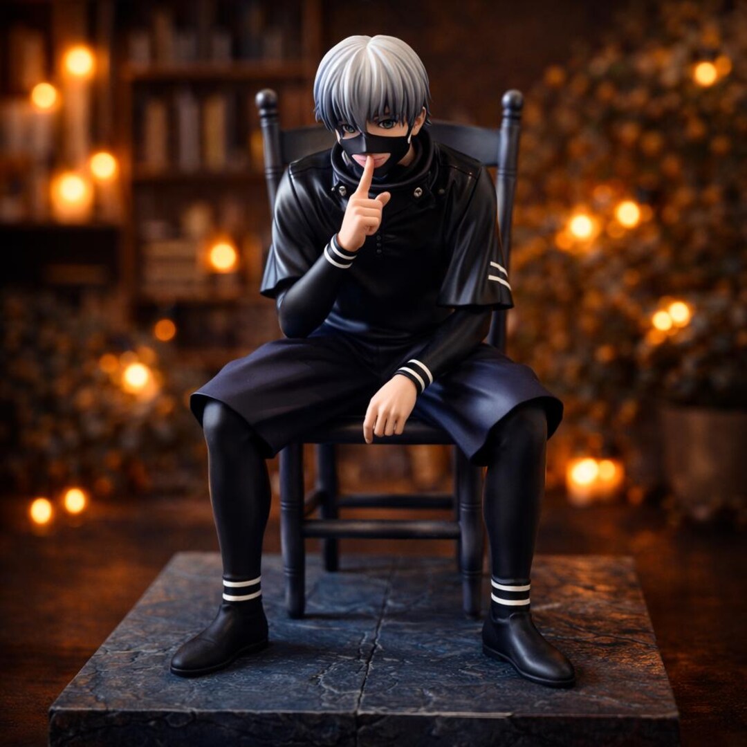 Kaneki Tokyo Ghoul Figure With Chair & Masked Head Bust – Anime ...
