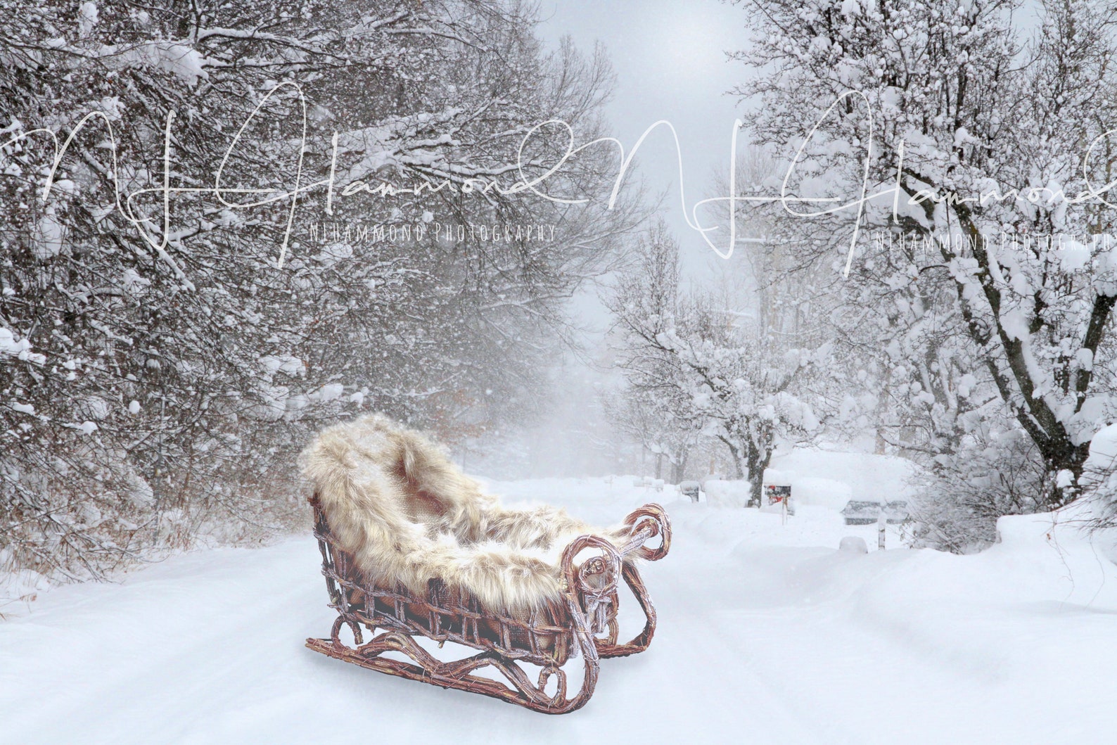 Christmas Digital Background Sleigh Winter Digital Background Christmas ...