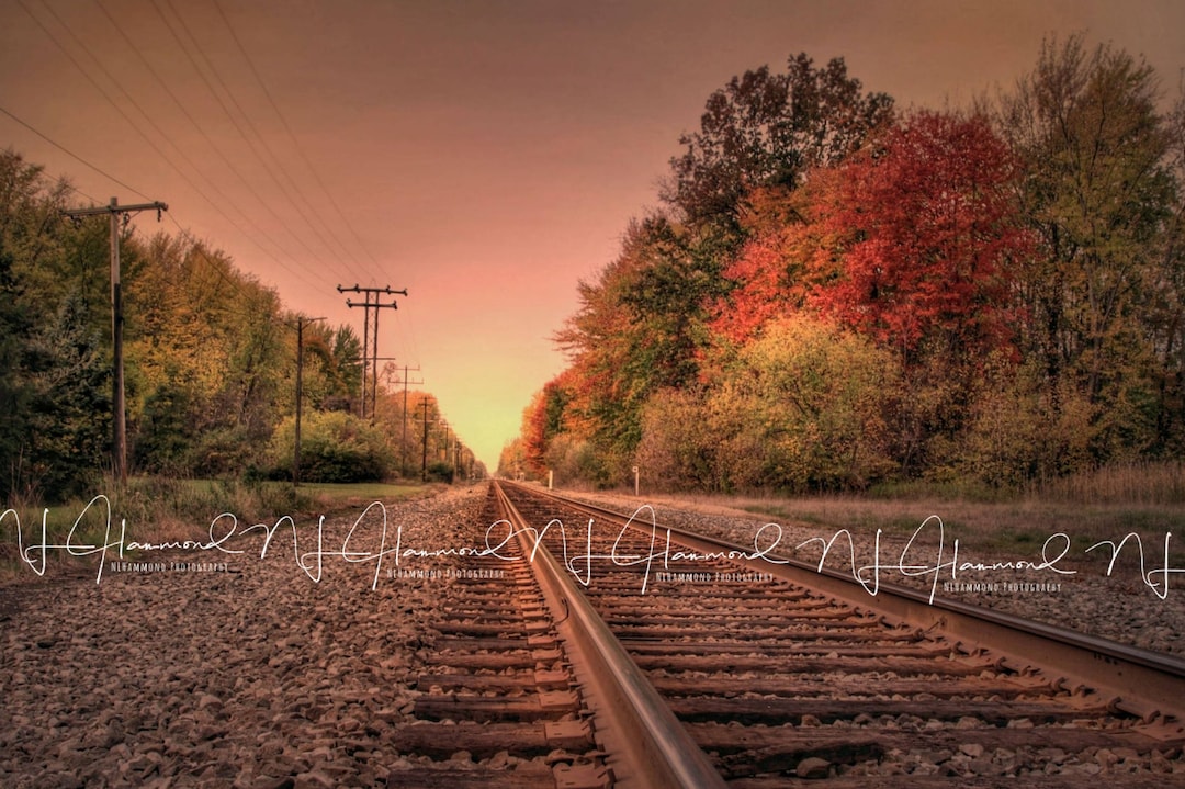 Fall Background Digital Railroad Background Tracks Background Sunrise ...