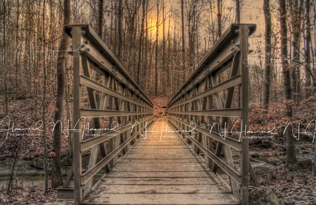 Fall Bridge Digital Backdrop Bridge Print Printable Art Bridge Backdrop ...