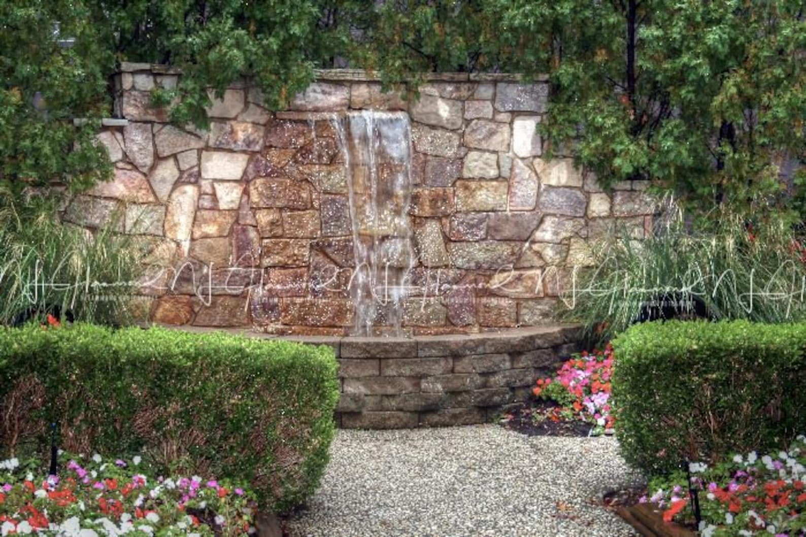 Wedding Digital Background With Waterfall Wedding Digital Backdrop ...