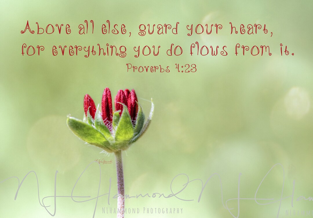 Scripture Print Printable Wall Art Proverbs 4:23 Scripture Print ...
