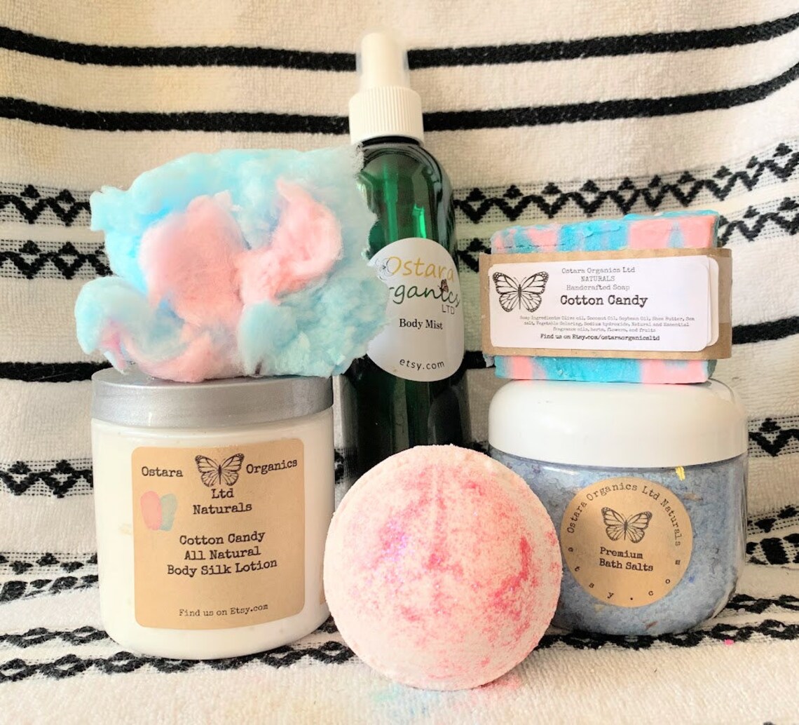 Cotton Candy Spa Gift Set Cotton Candy Bath Bomb Gift Set - Etsy
