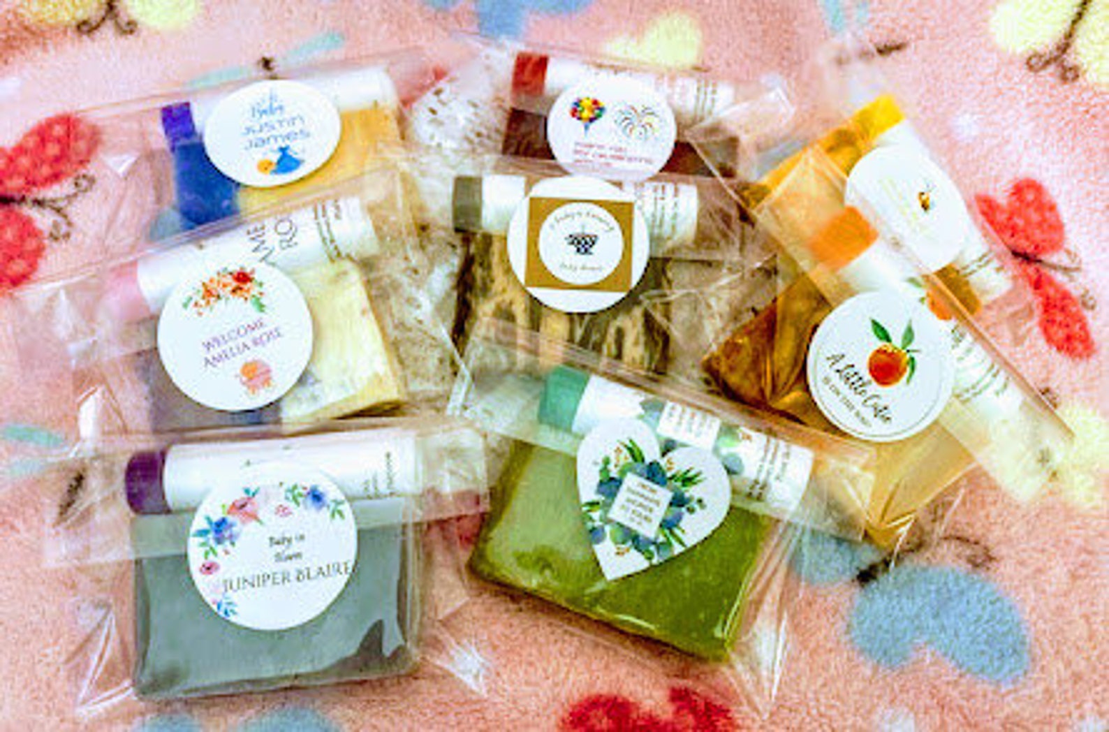 20 Mini Spa Baby Shower Favors: Custom Soap & Lip Balm, Custom Label - Etsy