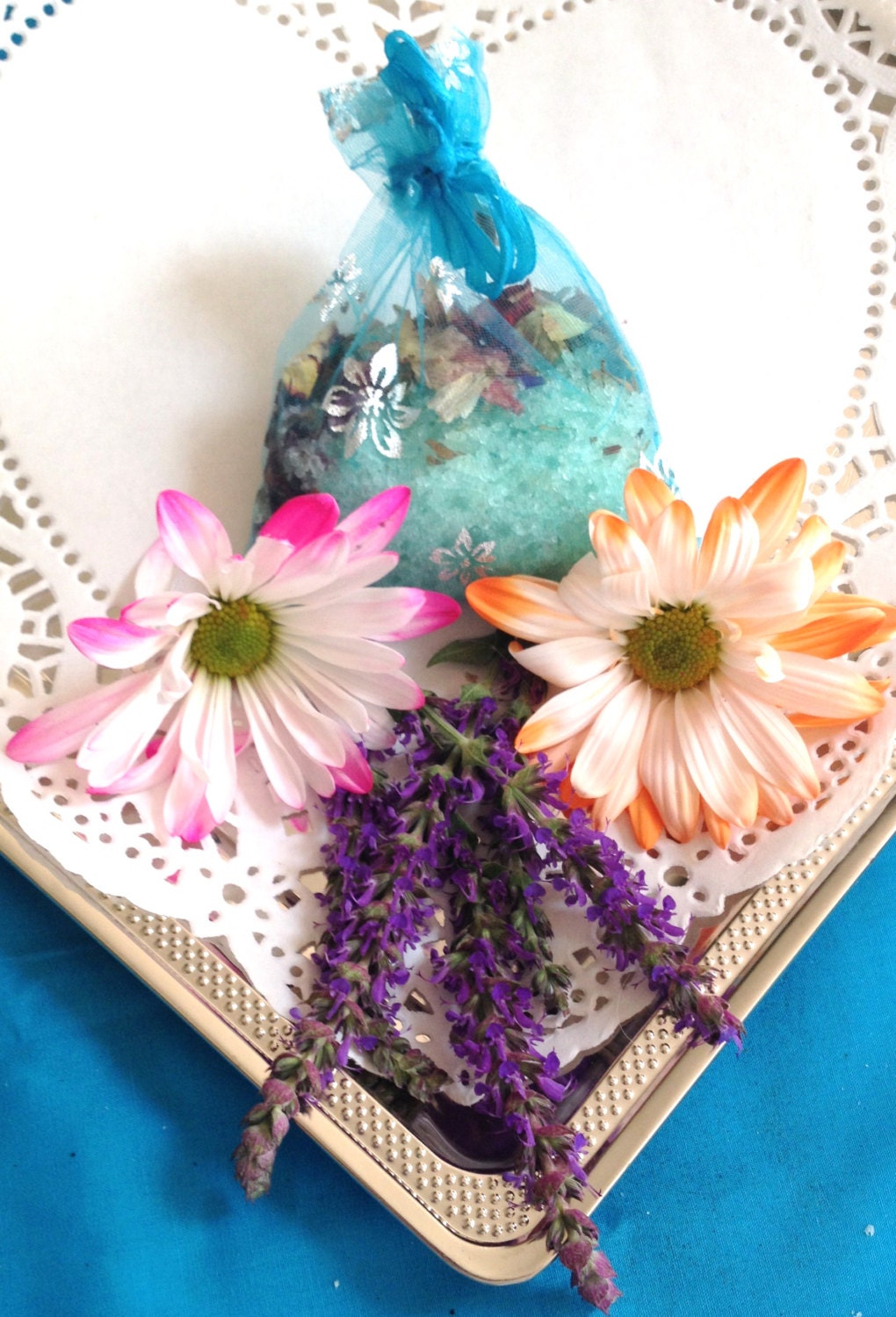 Bath Sachet Blue Bath Soak Blue Bath Sachet Scented Sachet | Etsy