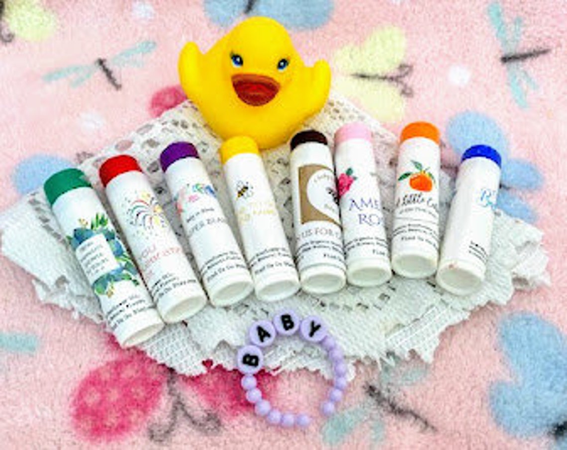 20 Mini Spa Baby Shower Favors: Custom Soap & Lip Balm, Custom Label - Etsy