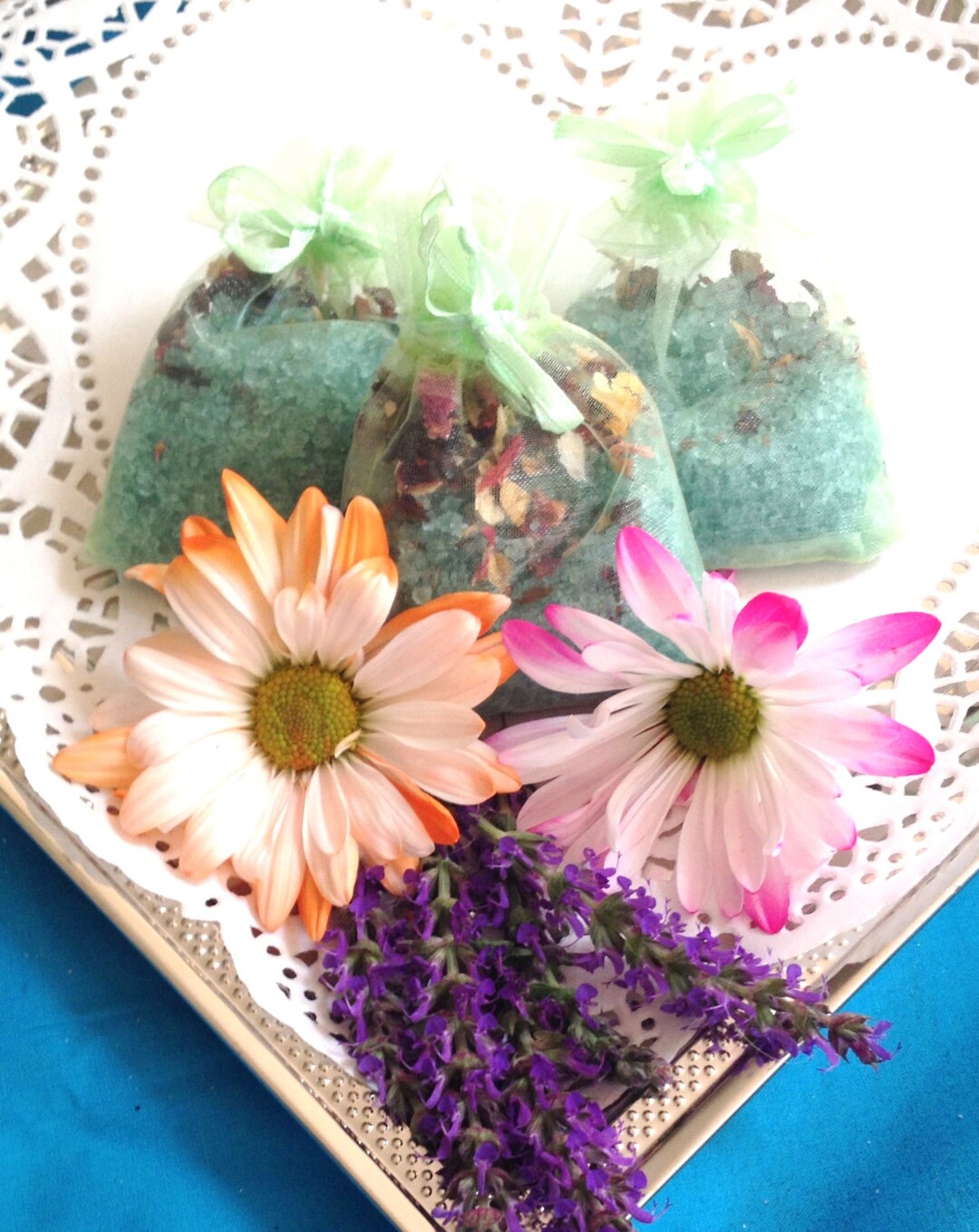 Bath Salt Sachet, Green Sachet, Scented Sachet, Wedding Favor Sachet ...