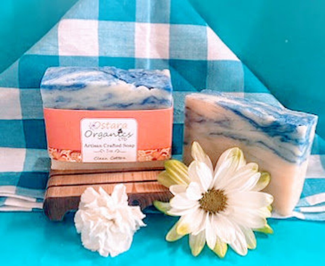 Clean Cotton Soap, Clean Cotton, Blue Swirl Soap, Artisan Soap, Vegan ...