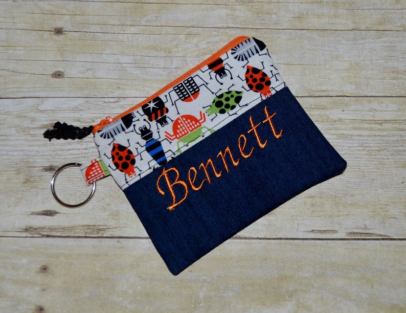 Personalized Denim Zipper Pouch Pouch With Name Kids Gift - Etsy