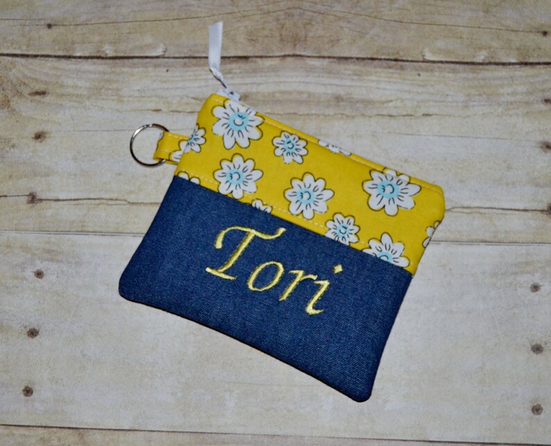 Personalized Denim Zipper Pouch Pouch With Name Kids Gift - Etsy