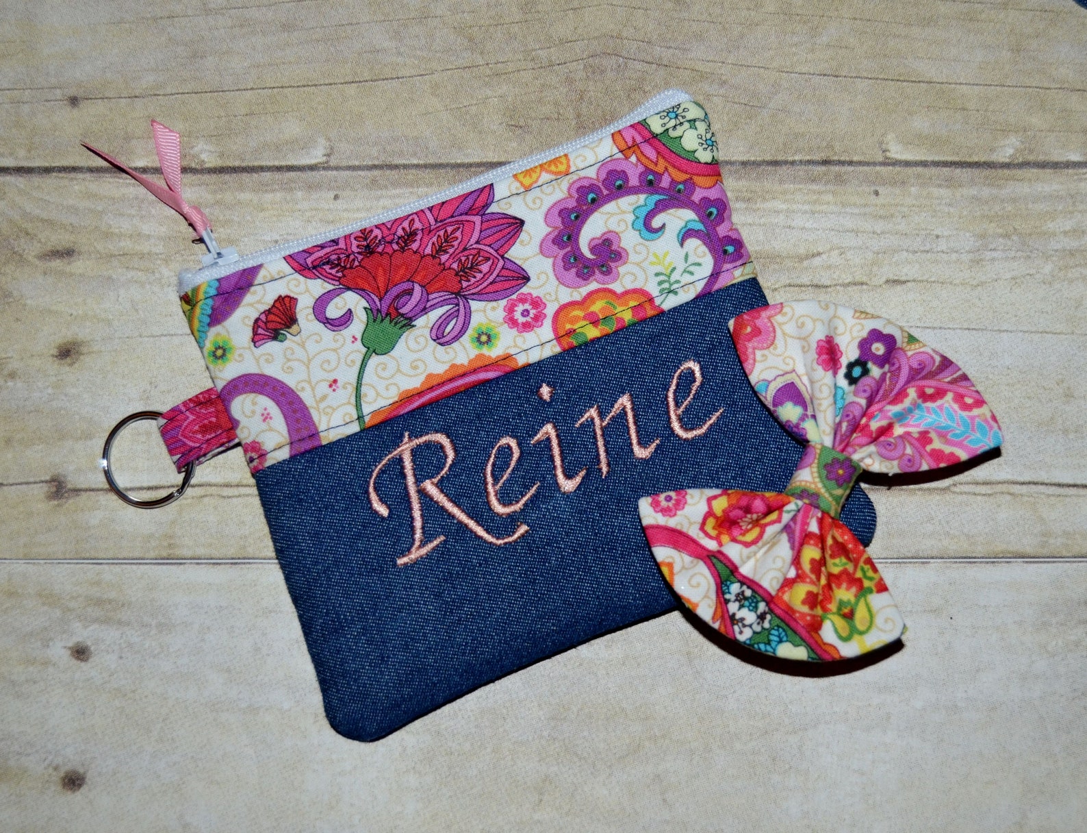 Personalized Denim Zipper Pouch Pouch With Name Kids Gift - Etsy