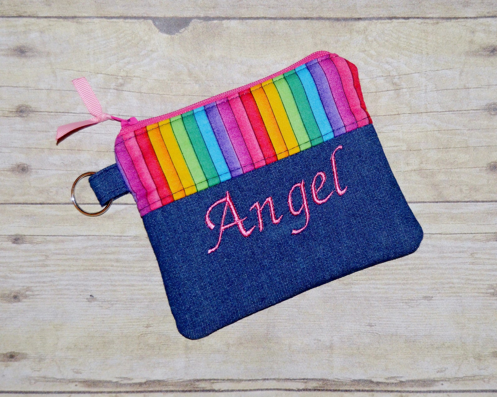 Personalized Denim Zipper Pouch Pouch With Name Kids Gift - Etsy
